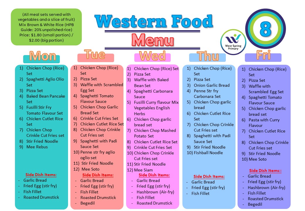School Canteen Menu